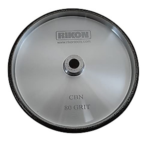 Rikon PRO Series 82-5080R CBN Grinding Wheel 80 Grit 8 inch Wheel 1-1/2 inch wide with Radius to Sharpen High Speed Steel Cutting Tools for your Woodworking Lathe