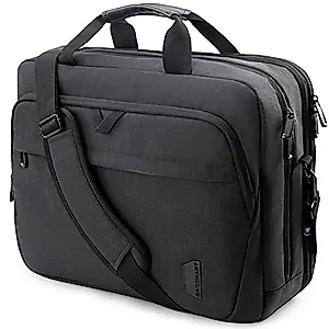 18 Inch Laptop Bag,BAGSMART Expandable Briefcase,Computer Bag Men Women,Laptop Shoulder Bag,Work Bag Business Travel Office,Lockable (Black-18.4 inch)