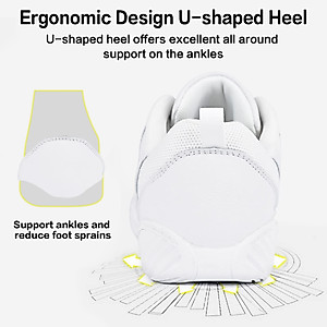 CADIDL Cheer Shoes Women Cheerleading Dance Shoes Tennis Athletic Flats Walking Sneakers for Girls White 7 (M) US