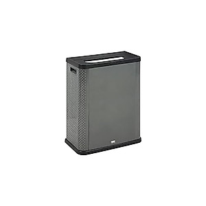 Rubbermaid Commercial Products Elevate Container, Three-Sided Decorative Metal Trash Can or Cover, 23 Gallon Landfill, Pearl Dark Gray, Indoor for Hotel Lobbies/Apartment Buildings/Washroom