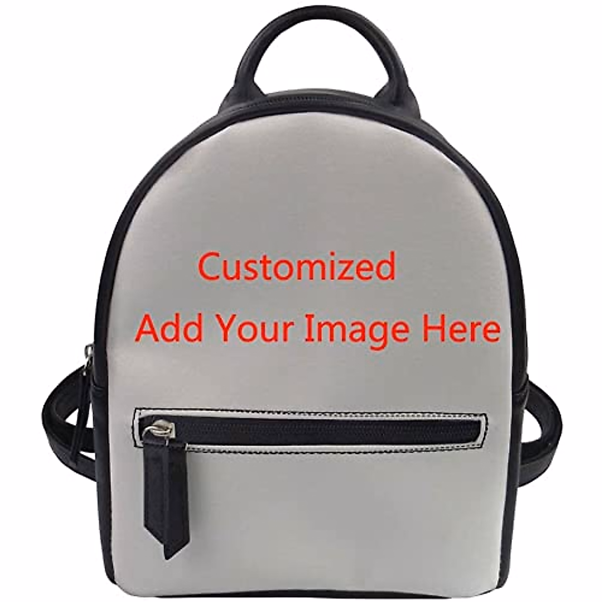 HUGS IDEA Customized Add Your Own Image/Picture Print Mini Leather Backpack Purse for Women Ladies with Shoulder Straps Casual Dailypacks