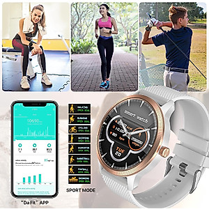 Women Smart Watch Man Heart Rate Blood Pressure,Step Counting，Information Call Reminder Health Monitor，White