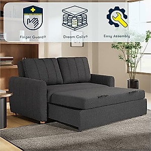 Serta Galway Convertible Loveseat, Charcoal