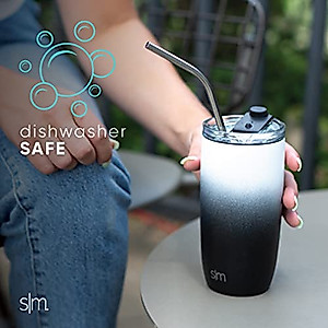 Simple Modern Stainless Steel Reusable Straws | Toxin Free and Waste Reducing Straw for Tumblers and Travel Mugs | Classic Collection | 8 Pack | Stainless Steel