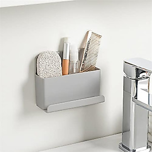 lquuo Bedroom Wall Hanging Shelf Bedside Storage Shelf Wall-Mounted Clothing Closet Hanging Organizer,Large Gray,12 * 5.2 * 9.6cm