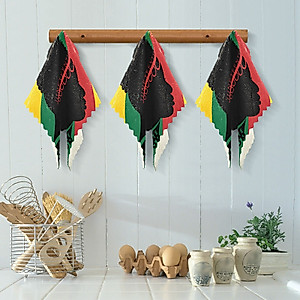 Bolaz Dish Cloths Dish Towels Kitchen Towels 6 Pack Sets Absorbent 19th June Juneteenth African Women Soft Decorative Reusable Nonstick Oil Washable