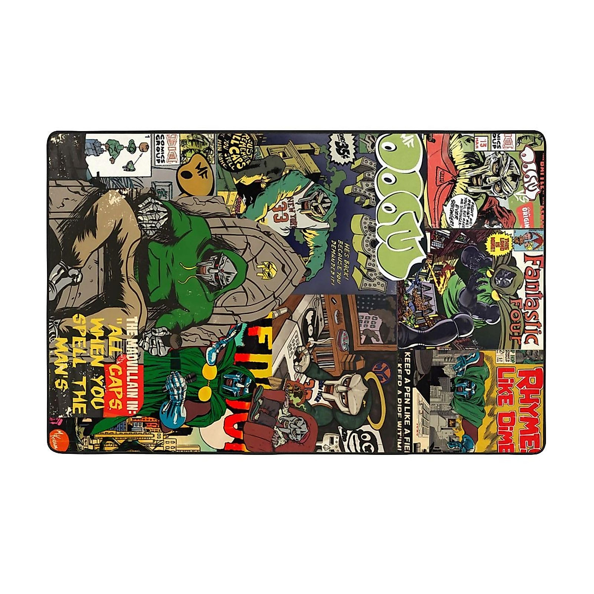 QANCOSI MF Rapper Doom Area Rugs Anti-Slip Ultra Soft Floor Mat Big Rug for Bedroom Living Room Kitchen Home Decor Outdoor/Indoor 60x39 inches