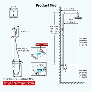 gotonovo Shower Faucet Sets SUS 304 Stainless Steel Rain Shower System 3 Triple Function with 8" Rain Shower Head Adjustable Handheld Shower Spray Brushed Nickel …