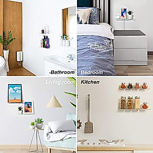 OAPRIRE Clear Acrylic Wall Shelf Set of 2, 10" Floating Book Shelves for Wall, Display Floating Wall Shelves for Bathroom, Bedroom, Kitchen