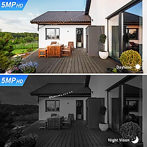 YoLuKe PTZ Camera Outdoor,5MP 5X Optical Zoom WiFi IP Camera with 360° Rotate and 30 Meter View Distance/Human Detection & Auto Tracking/Two Way Audio/IP66 Waterproof/Night Vision