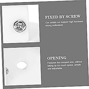 Veemoon 4 Pcs Closet Curtain Rod Bracket Boom Stand Curtain Bracket Shower Bar for Curtain Clothes Rod Brackets Curtain Rod Support Bracket Closet Pole Holder Curtain Rod Rack Alloy White