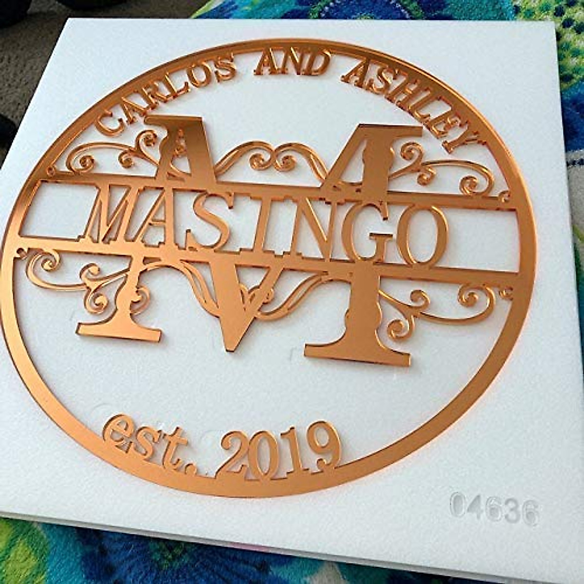 Personalized Name Sign, Custom Last Name Sign, Initial Split Letter, Wreath Monogram, Wedding Gift for Couples, Custom First Names, Door Hanger, Est. Sign, Wall Decor, Housewarming Gift (Design 1)