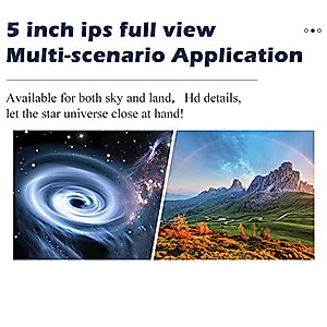 Telescope Electronic Eyepiece, 5 Inch HD Display CMOS Electronic Digital Telescope Camera 5MP with WiFi Remote Control for 1.25 Inches Astronomy Camera, Compatible with Android iOS