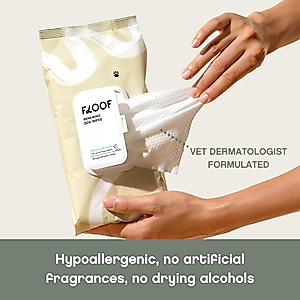 Hypoallergenic Renewing Dog Wipes - Grooming Natural Fresh Aloe Wipes for Paws, Face, Skin, Eyes, Ears, Butt - Perfect for Puppy & Adult Dogs - Vet Dermatologist Formulated - Extra Thick (72 Count)