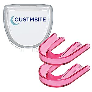 CustMbite Night Guard for Kids, Custom Fit Kids Mouth Guard for Teeth Grinding, Clenching, and Bruxism - Pink, 2 Pack