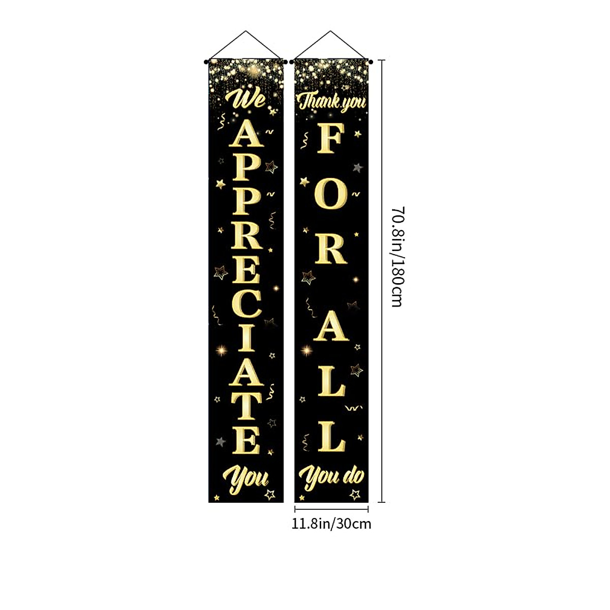 LOONELO Appreciate Thank You Porch Banner, We Appreciate You Porch Sign, Thanks for All You Do Banner Sign Party Decorations for Congrats Grad National Nurses Day Happy Retirement
