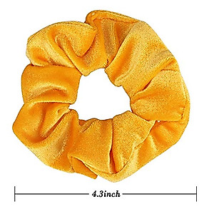 GUVASS 12 Pack Hair Scrunchies Yellow Velvet Elastics Scrunchy Bobbles Soft Hair Bands Hair Ties