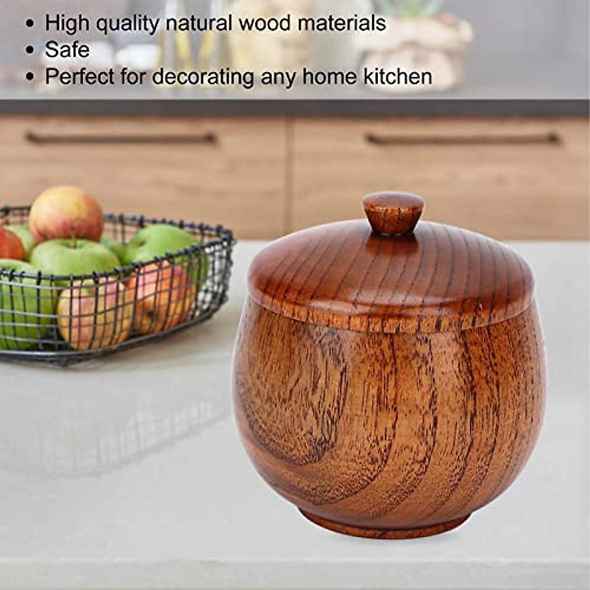 Seasoning Jar Sour Jujube Wood Condiment Jar Japanese Safe Dustproof Classic Flip Top Spice Jar for Kitchen(#2)