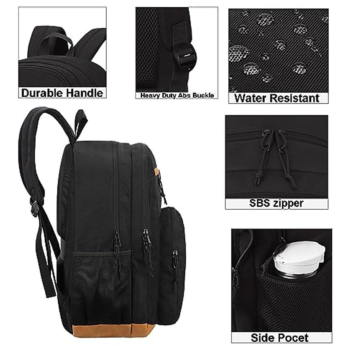 KEOFID classic carry-on travel backpack for men and women, Anti theft laptop backpack with USB charging port, work backpack, backpack for college, water resistent(Black 19inches)