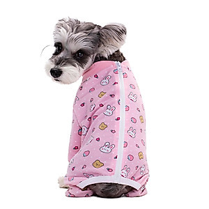 Dog Bodysuit Surgery Recovery Suit for Female Dogs,Small and Medium-Sized Dogs Zipper on Back-Post-Spay Dog Surgery Recovery Suit Puppy Cat Long Sleeve Onesies Bodysuit After Surgery Wound Protective