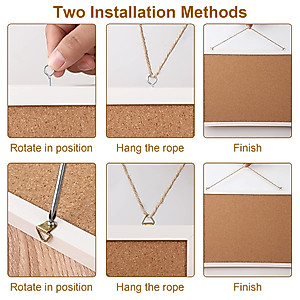 Cork Board Bulletin Board 15.7 x 12 Inches with Rectangle White Frame Hanging Pin for Office Home Message Board or Vision Board Decoration