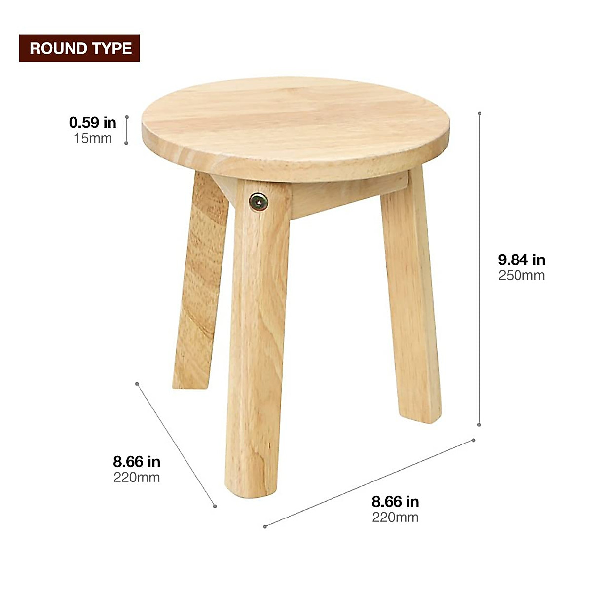 KSG kumsun Wooden Stools – Durable Wooden Stool for Bathroom, Kitchen, Bedroom, Kid’s Room – Square Low Stool with Assembling Kit – Durable and Long-Lasting Design – Practical and Versatile