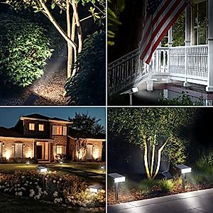 Barrina Solar Spot Lights Outdoor, 24 LEDs 6500K 3 Modes Led Garden Spot Lights Solar Powered, IP65 Waterproof, Auto ON/Off Outdoor Solar Light for Yard Driveway Lawn Patio Pathway, 2 Pack