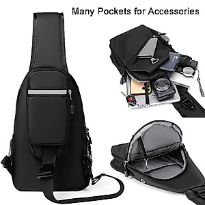 NUFR Sling Bag Sling Backpack Crossbody Bags for Women Men Chest Shoulder Bag Daypack for Hiking Walking Travel USB Charger Port