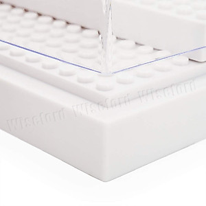 Tingacraft Acrylic Display Case (9.5 x 6.1 x 5.1 inch) Clear Box for Minifigures, White