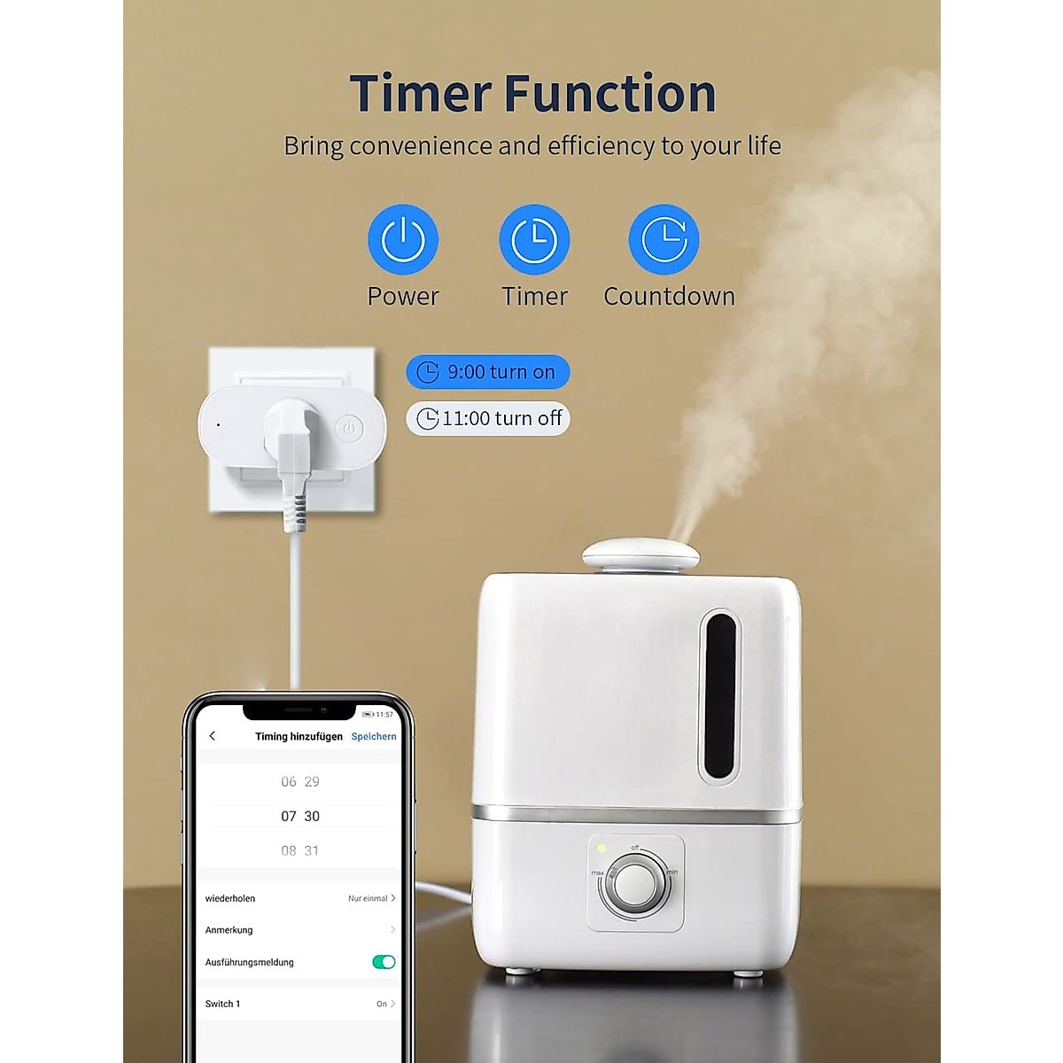 Smart Plug 15A, Smart Home WiFi Outlet, with Energy Monitoring, Works with Siri, Alexa, Google Home Nest Hub and Smartthings, No Hub Required, 2.4GHz WiFi Required(2 Pack)
