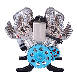 PeleusTech V8 Engine Model 500+Pcs 1:3 DIY Metal Mechanical Engine V8 Model Building Kit Car Engine Model for Adults, Men