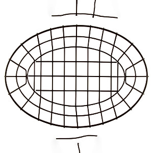 G.E.T. 4-30188 12" x 8.25" Black Oval Grid Basket, Clipper Mill (Qty,1)