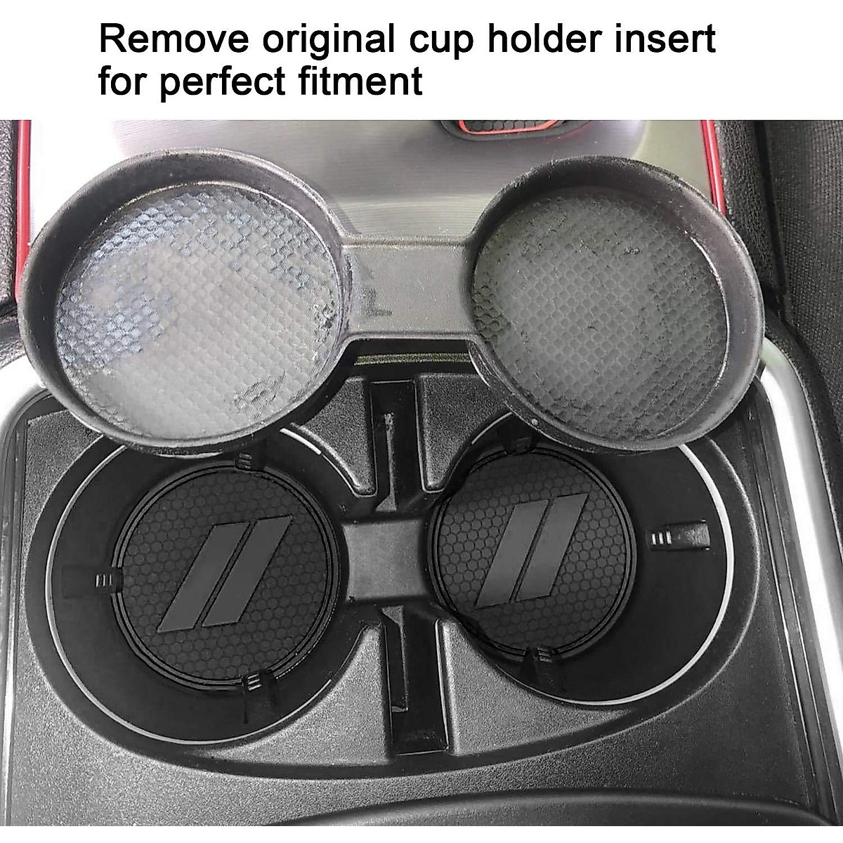 SENSHINE for Dodge Journey Accessories 2022 2021 2020 2019 2018 2011-2021 Non-Slip Anti Dust Cup Holder Insert Center Console Shifter Liner Trim Door Packet Mats Custom Interior 5PC Set (Black Trim)
