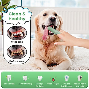 Dog Toothbrush, 4 Pack Dog Tooth Brush, 360° Cleaning Finger Toothbrush for Dogs, Food Grade Silicone Dog Finger Toothbrush Fits Most Fingers, Toothbrush for Dogs & Cats Dental Care