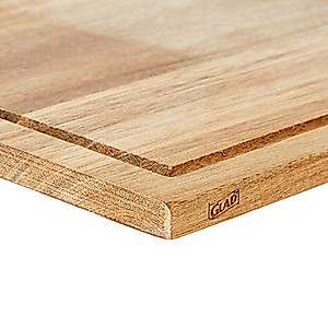 Glad Acacia Wood Cutting Board with Juice Grooves | Reversible Solid Butcher Block and Charcuterie Tray | Home Kitchen Supplies for Chopping and Serving