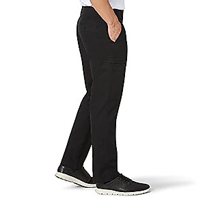 Lee Men's Performance Series Extreme Comfort Canvas Relaxed Fit Cargo Pant, Black, 38W x 30L