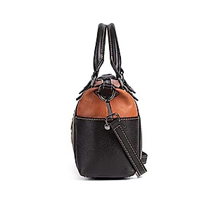 ZLXDP Hand-Embossed Handbag Women's Bag Retro Versatile Large-Capacity -Shoulder Messenger Bag (Color : Black, Size