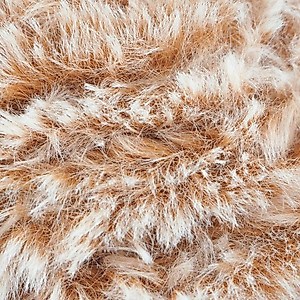 NICEEC 2 Skeins Super Soft Fur Yarn Chunky Fluffy Faux Fur Yarn Eyelash Yarn for Crochet Knit-Total Length 2×32m(2×35yds,50g×2)-Khaki