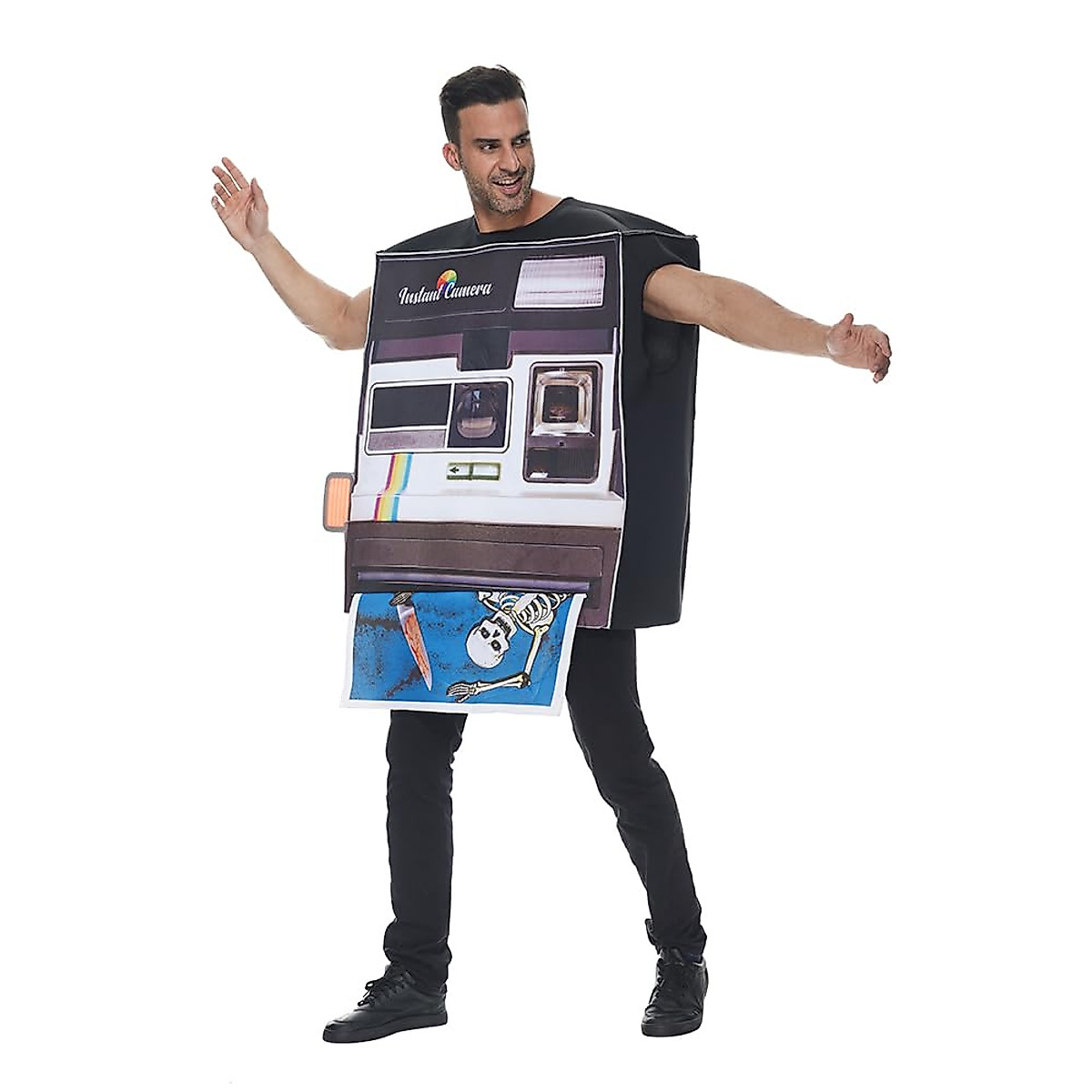 AERO ARMOR Funny Instant Camera Costumes Halloween Costume for Adult Unisex Skull Print Outfit One Size Fits All