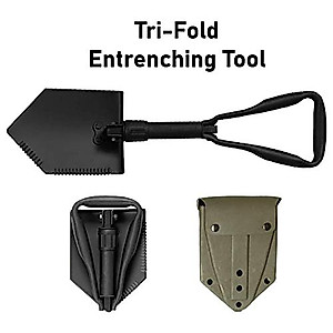 Genuine Military Issue Entrenching Tool, Folding Shovel w D Handle