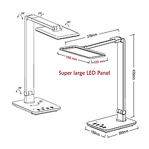 saicoo LED Desktop Lamp with Large LED Panel, Seamless Dimming-Control of Brightness and Color Temperature, an USB Charging Port