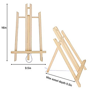 Jekkis 16 Inch Table Top Easel for Painting, 3 Packs Wooden Easel, Tabletop Display Easels, Art Craft Painting Easel Stand for Kids Artist Adults Students Classroom