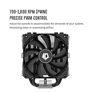 ID-COOLING SE-226-XT BLACK CPU Cooler LGA1700 CPU Air Cooler 6 Heatpipes All-black CPU Fan 120mm PWM Fan, Intel/AMD