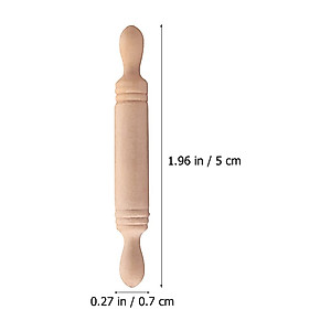 LUOZZY 15Pcs Mini Rolling Pin for Craft Wooden Rolling Pin Models Mini Rolling Sticks Simulation Kitchen Toys for Cake Baking, 2inches