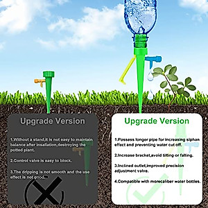 15 Packs Plant Watering Devices, Vacation Plant Self Watering Spikes, Automatic Drip Irrigation Watering Planter Insert with Slow Release Control Valve Switch for Garden Plants Indoor & Outdoor