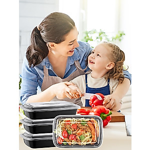 NEEBAKE 40 Sets 38oz Meal Prep Container - Reusable Plastic Food Storage Containers with Lids, Fits Microwave, Freezer and Dishwasher Safe