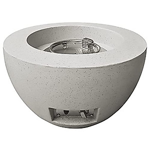 Kante Concrete Round Fire Table 25", 50000 BTU Outdoor Propane Fire Pit Table, Gas Fire Pits for Outside Patio, Smokeless Fire Pit and Outdoor Fire Pits, Light Gray