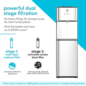 Avalon A3F Bottom Loading Water Cooler Dispenser with BioGuard-3 Temperature Settings-UL-Filtered