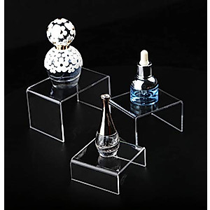 Jusalpha 6 -Piece Strong Clear Acrylic Rectangular Riser For Retail, Shelf Showcase Fixtures for Jewelry, Display Stand for Amiibo Funko POP Figures, Cupcakes, Food Display (2)