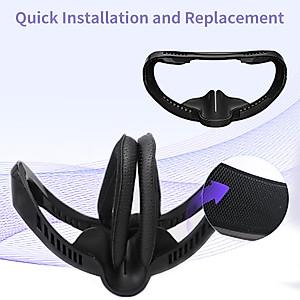 VR Face Pad for PlayStation VR2, Breathable Holes Leather Protective VR Accessories VR Face Cover Cushion Replacement Fitness Facial Interface Bracket Compatible with PS VR2